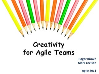 Creativity for Agile Teams | PPT