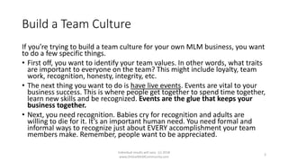 How to Create a Winning MLM Team Culture | PPTX