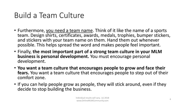 How to Create a Winning MLM Team Culture | PPTX