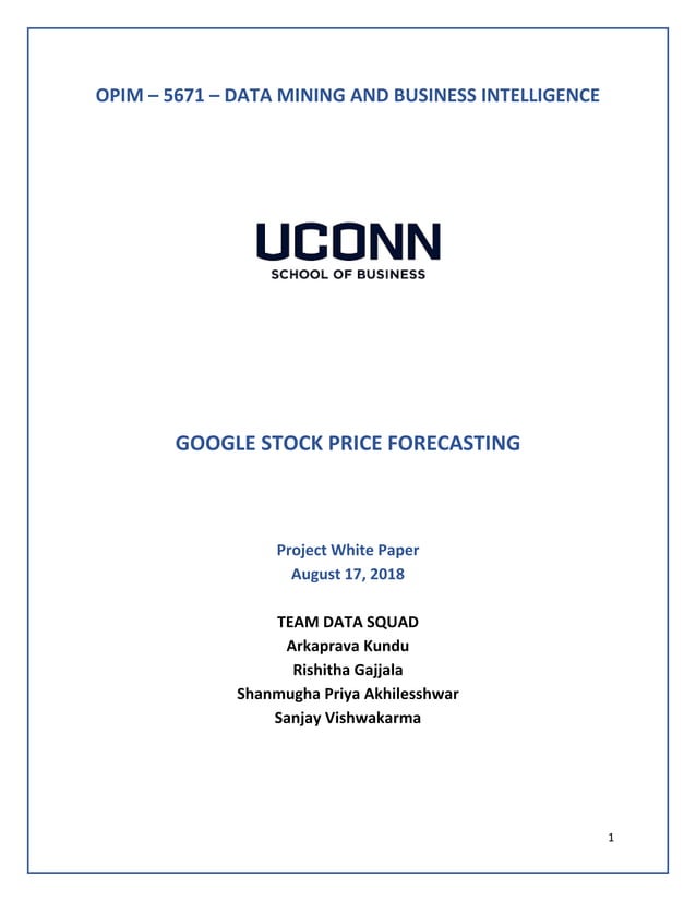 Google Stock Price Forecasting | PDF