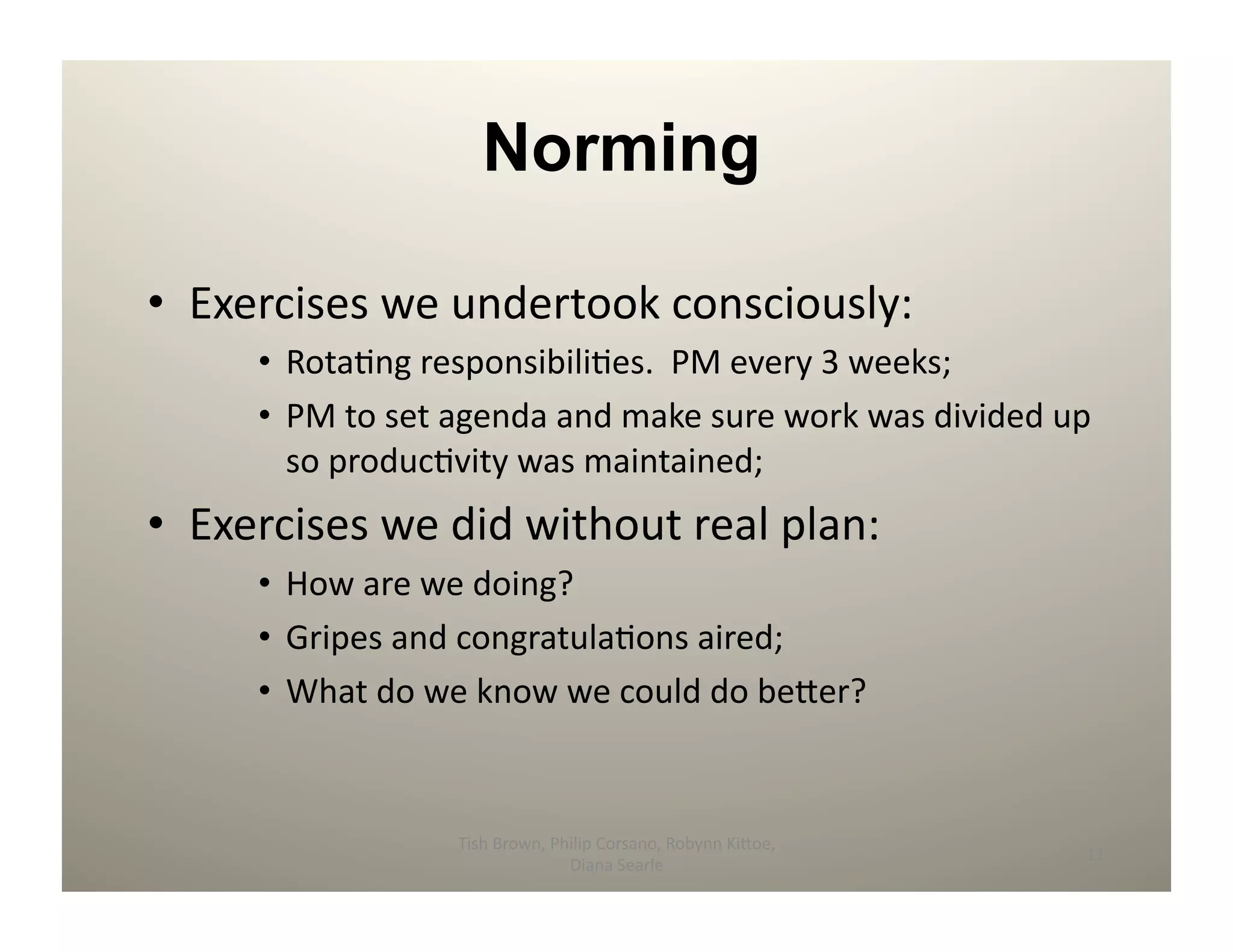 Team development presentation | PDF