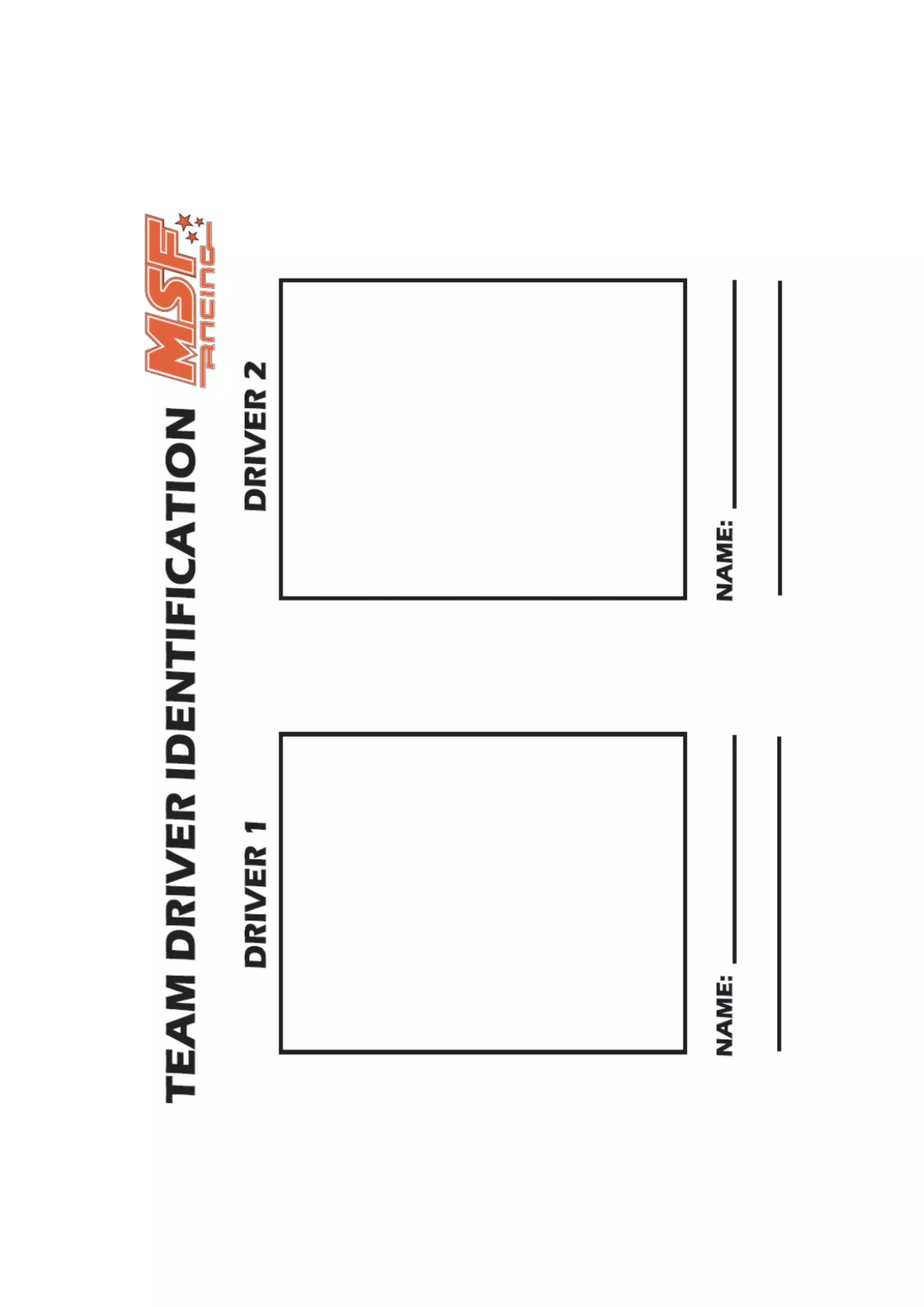 MSF RACING TEAM DRIVER IDENTIFICATION FORM | PDF | Off-Road Vehicles ...