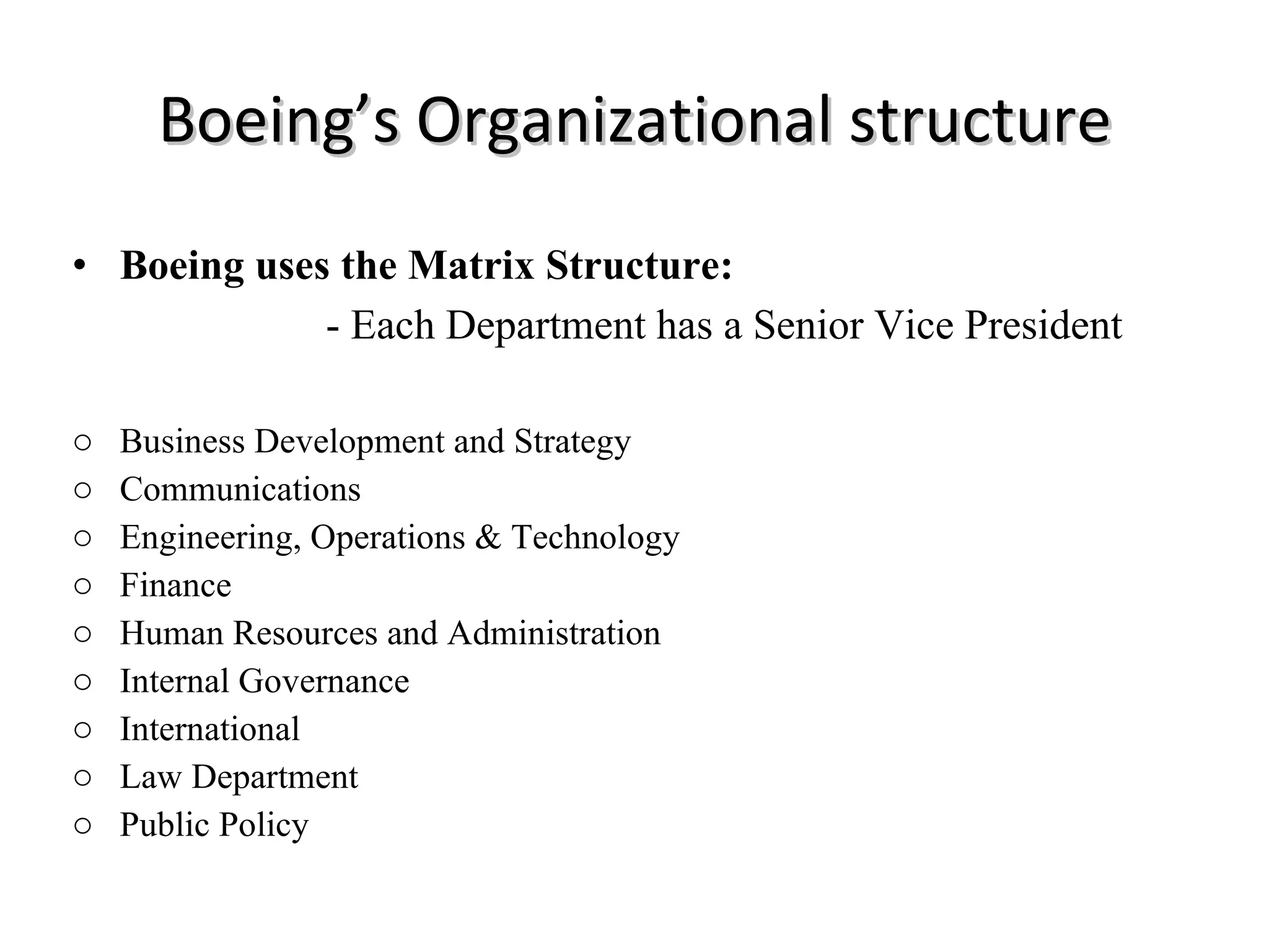 Boeing Organizational Structure | PPT