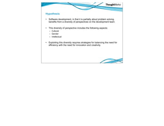 Team dynamics: The Joys and Sorrows of Diverse Teams by Rebecca Parsons, CTO, ThoughtWorks | PPT