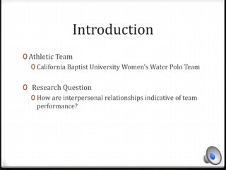 Team dynamics | PPTX | Water Polo | Sports