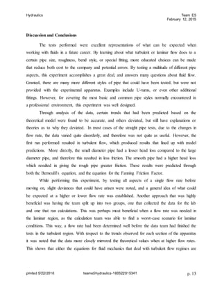 Hydraulics Team Full-Technical Lab Report | DOCX
