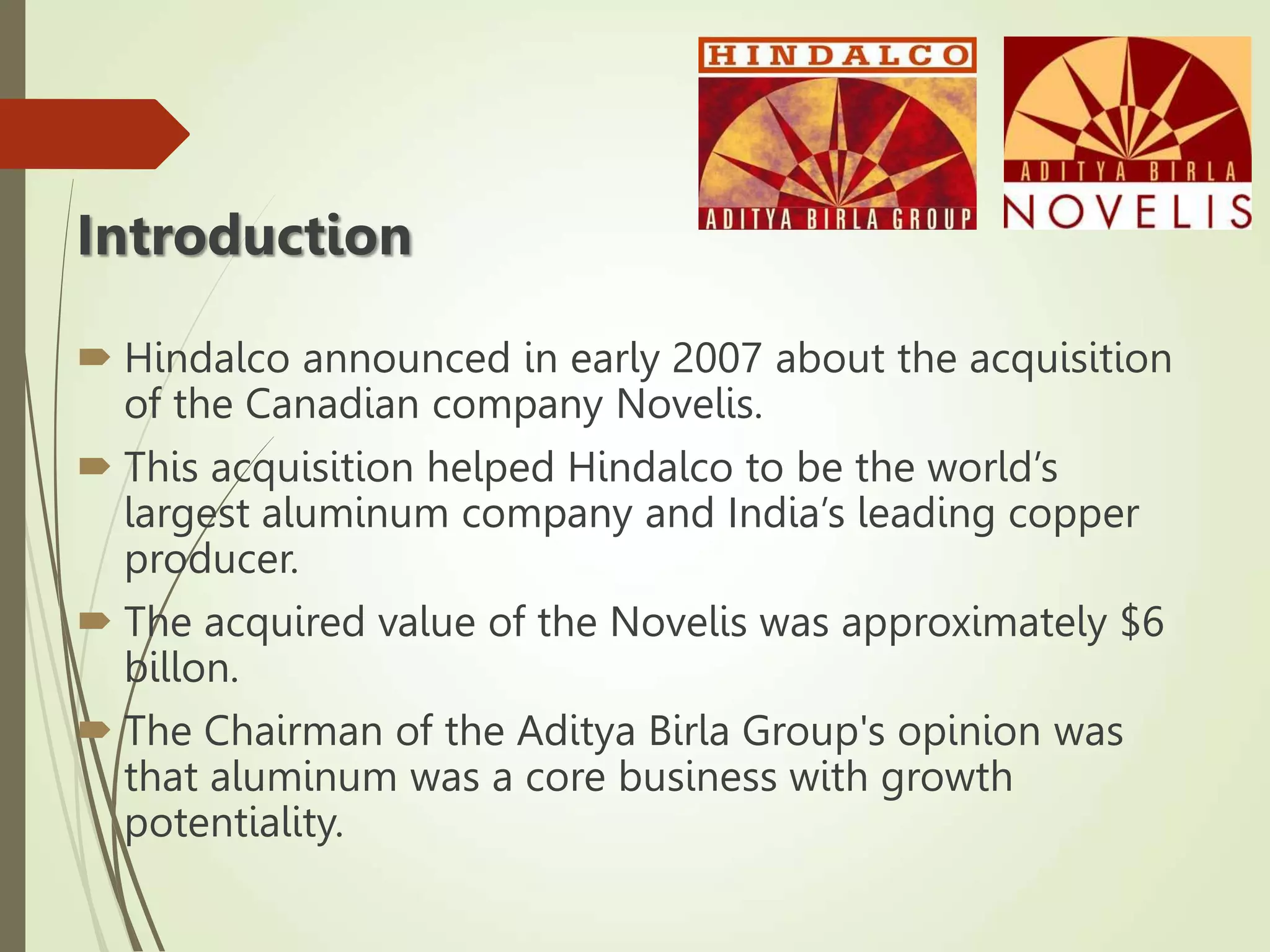Presentation on Acquisition of Novelis by Hindalco | PPT