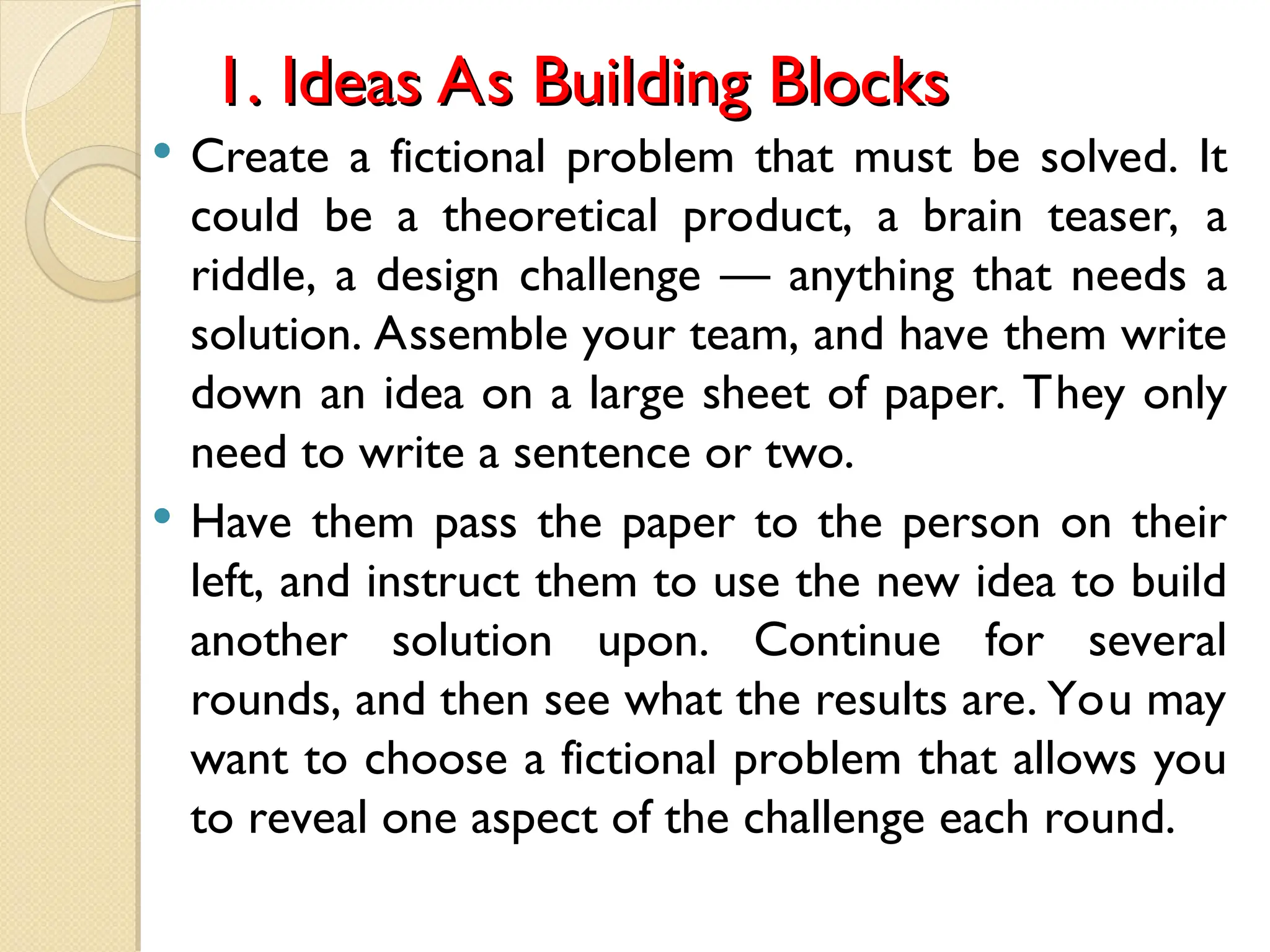 This ppt contains various exercises to understand team buliding.Team ...