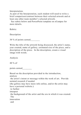 TEAM GALLERY CRITICAL REVIEW INSTRUCTIONS &CRITICAL THINKNG SKIL.docx