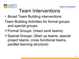 Team & group interventions | PPT