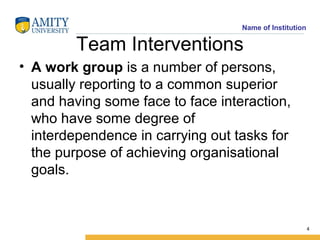 Team & group interventions | PPT