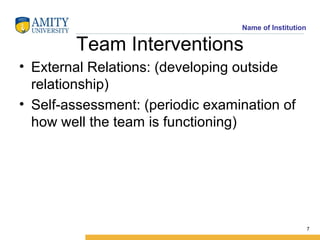 Team & group interventions | PPT
