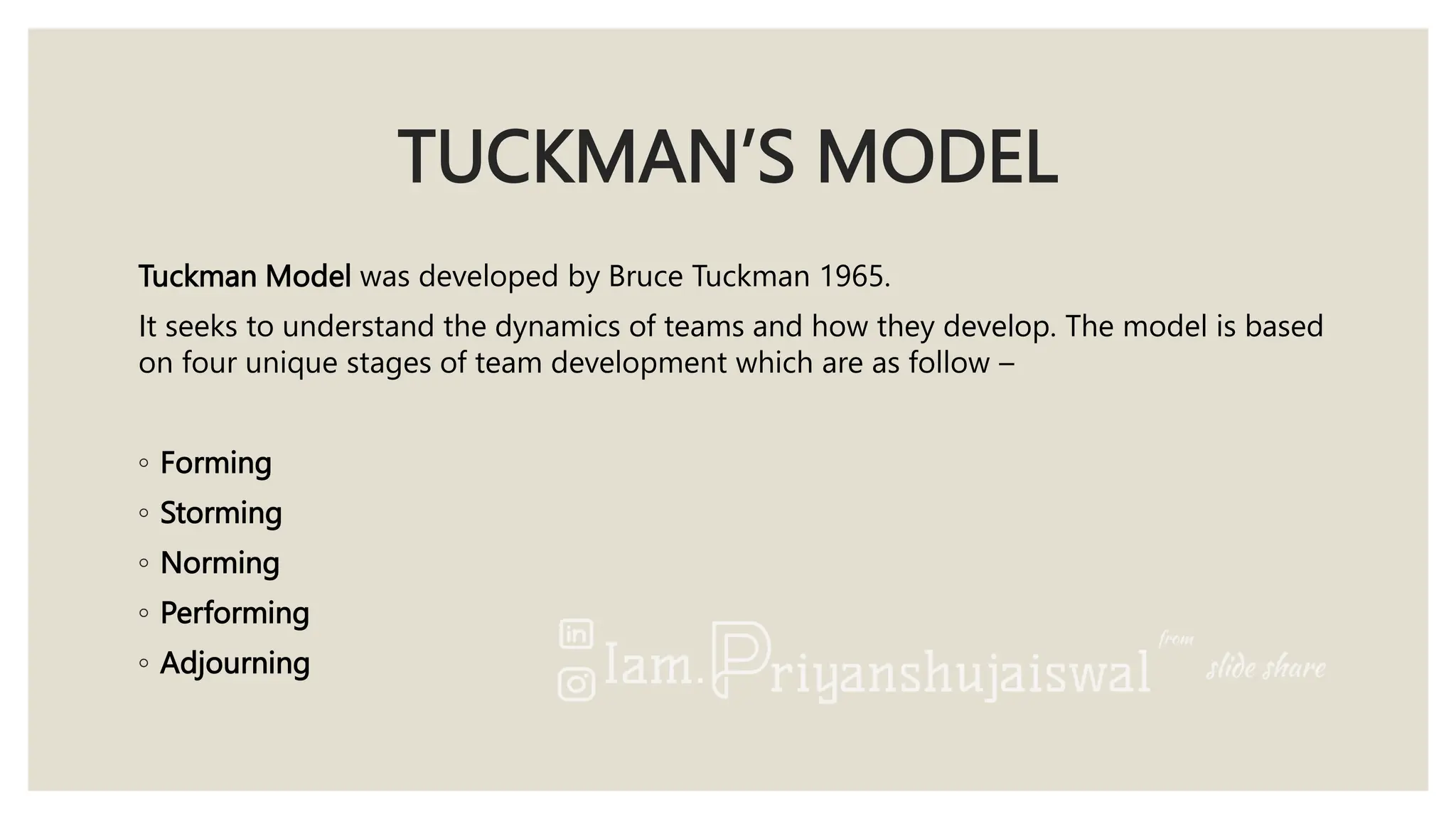 Team Building and TUCKMANS MODEL Explained | PPTX