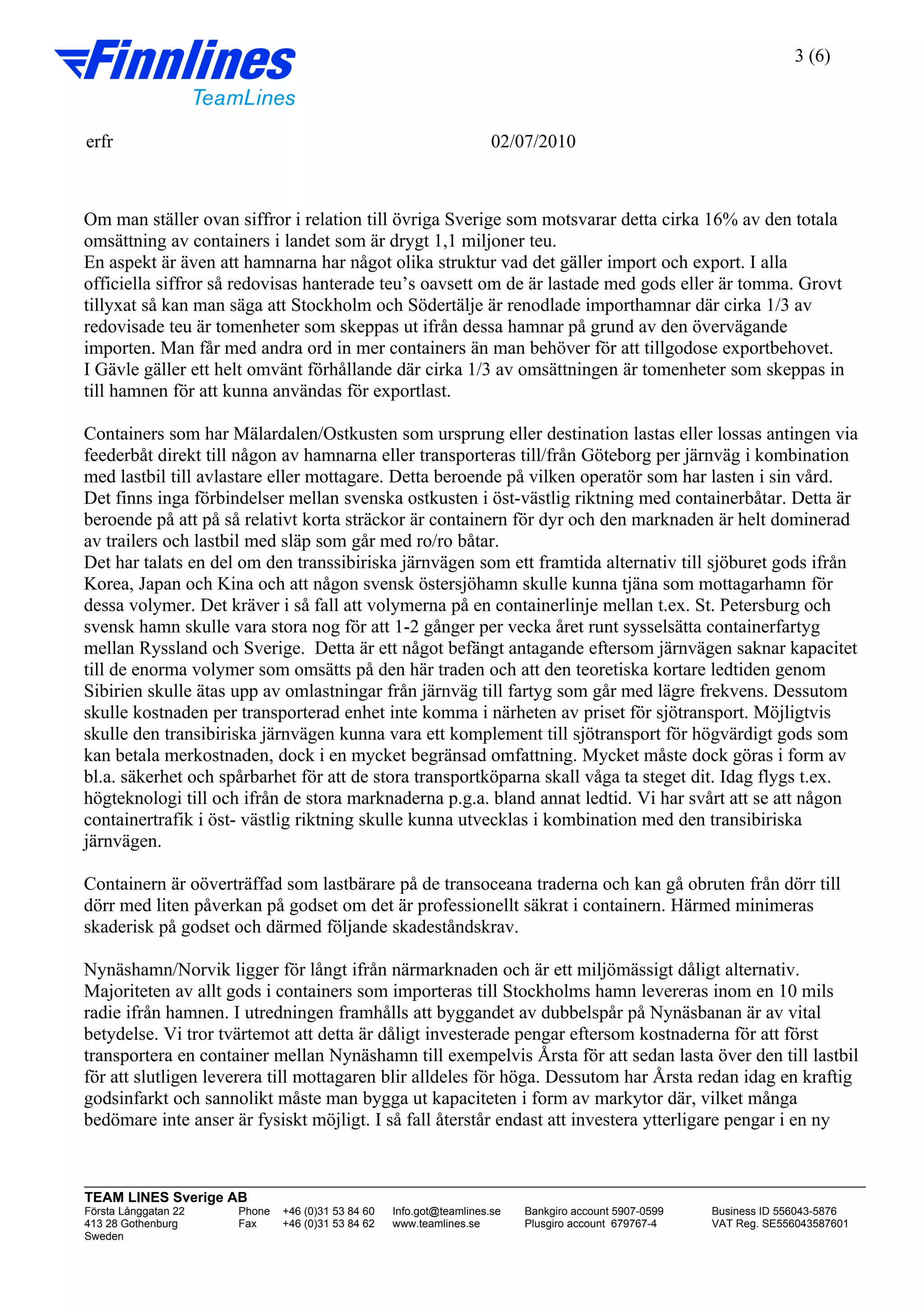 Teamline remissvar att hamna rätt | DOC | Rail Travel | Travel Type