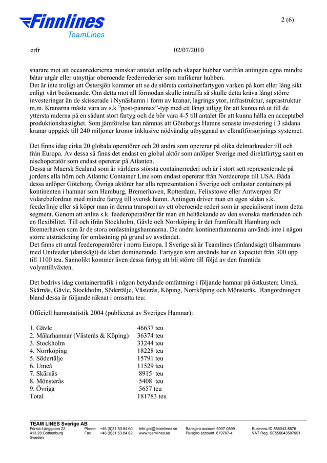 Teamline remissvar att hamna rätt | DOC | Rail Travel | Travel Type