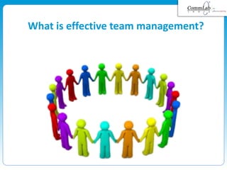 Effective Team Management - The Secret of Team Success | PPTX