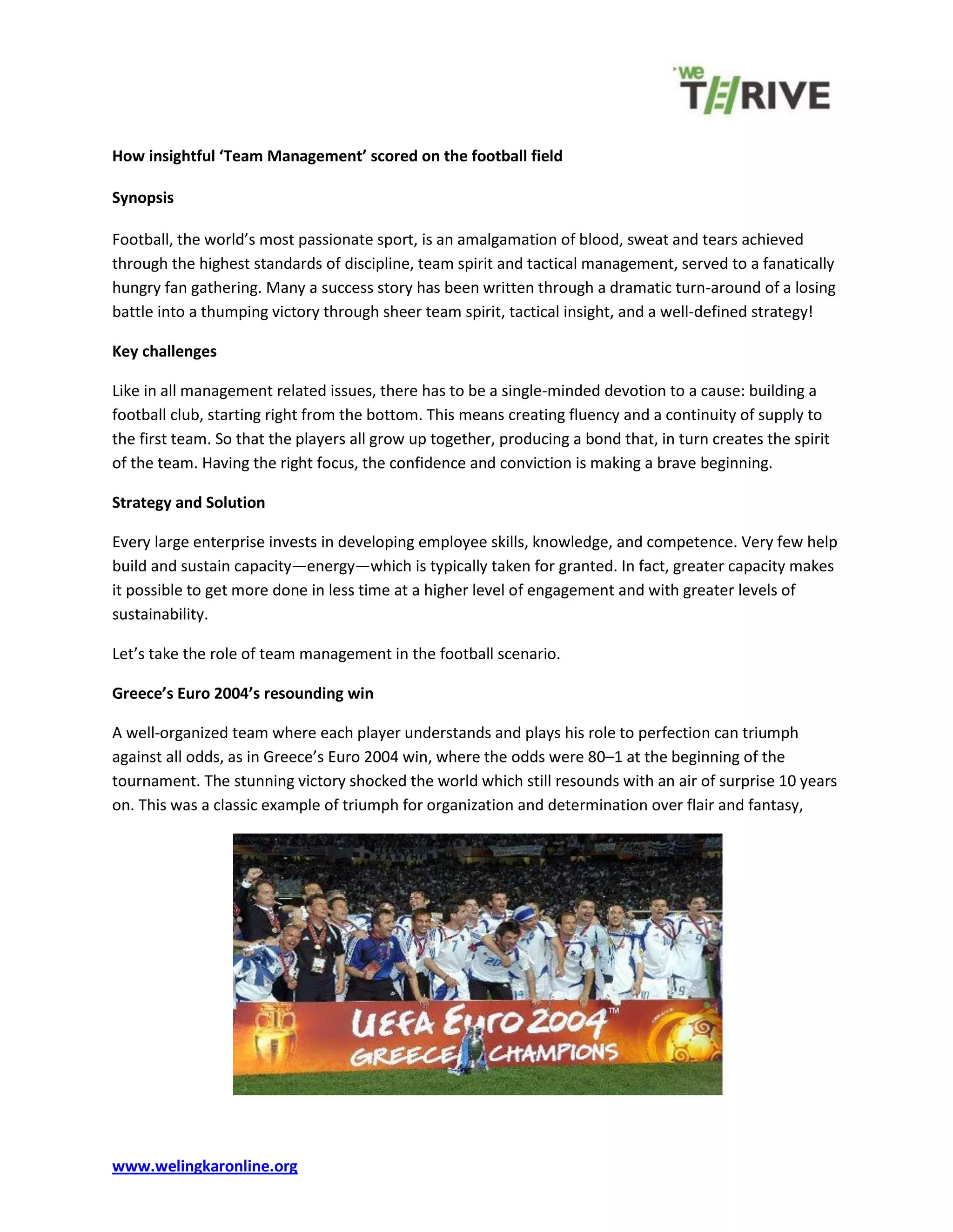 Team management’ scored on the football | PDF