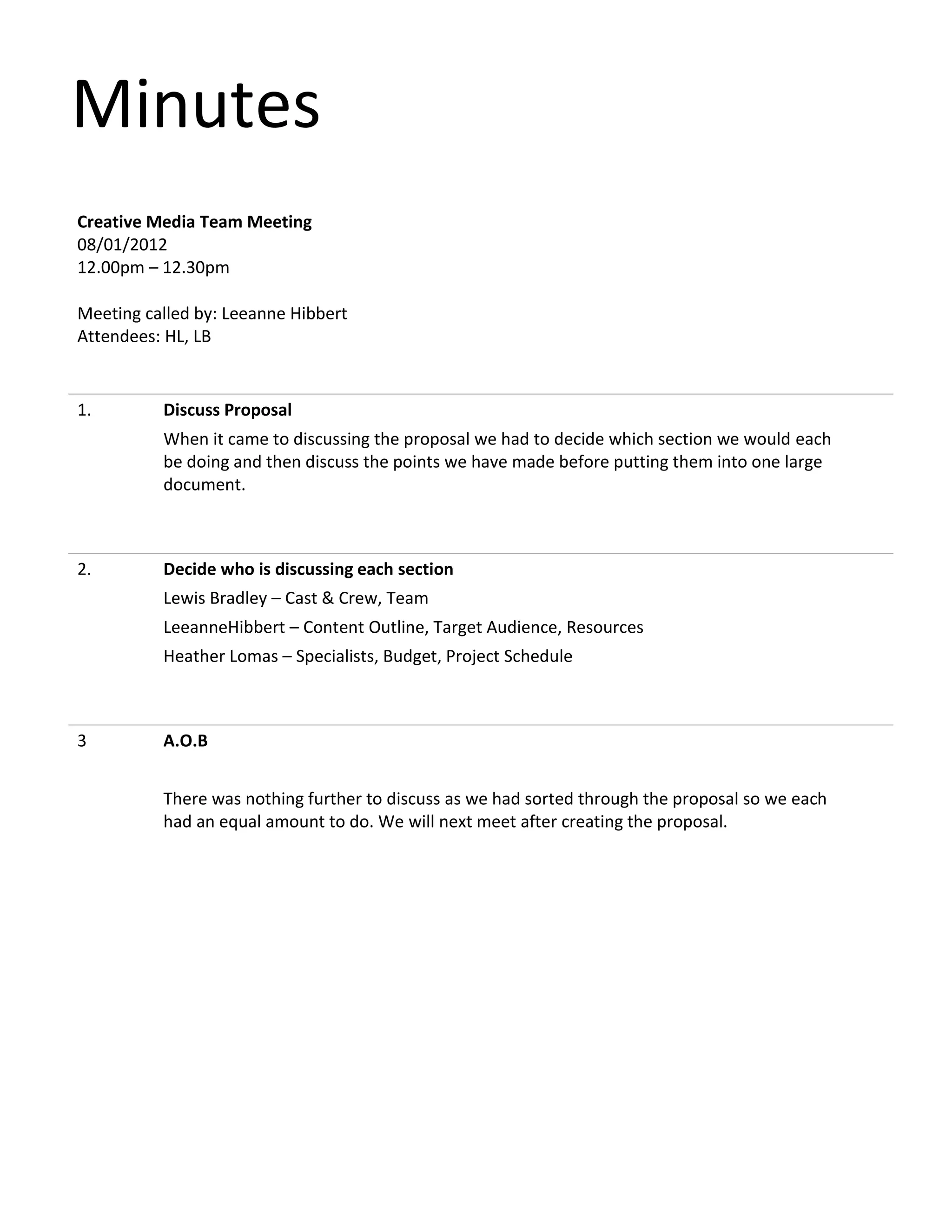 Team meeting two minutes (1) | DOCX