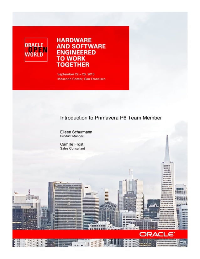 Oracle Primavera Team member 8.3 | PDF