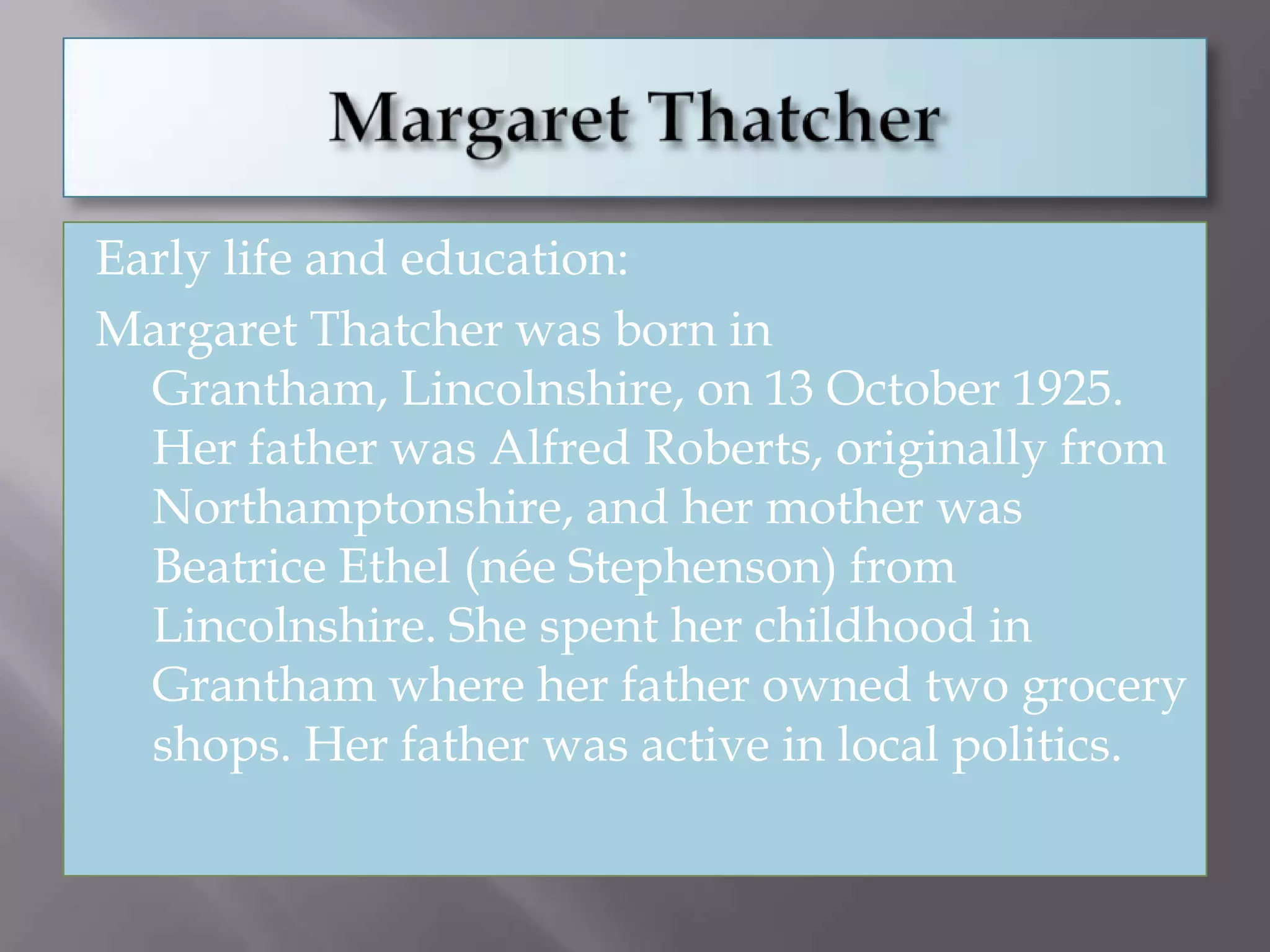 Margaret Thatcher | PPTX