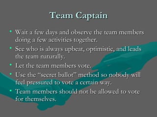 Team Organization | PPT | Sports