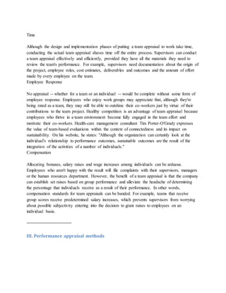 Team performance appraisal system | DOCX