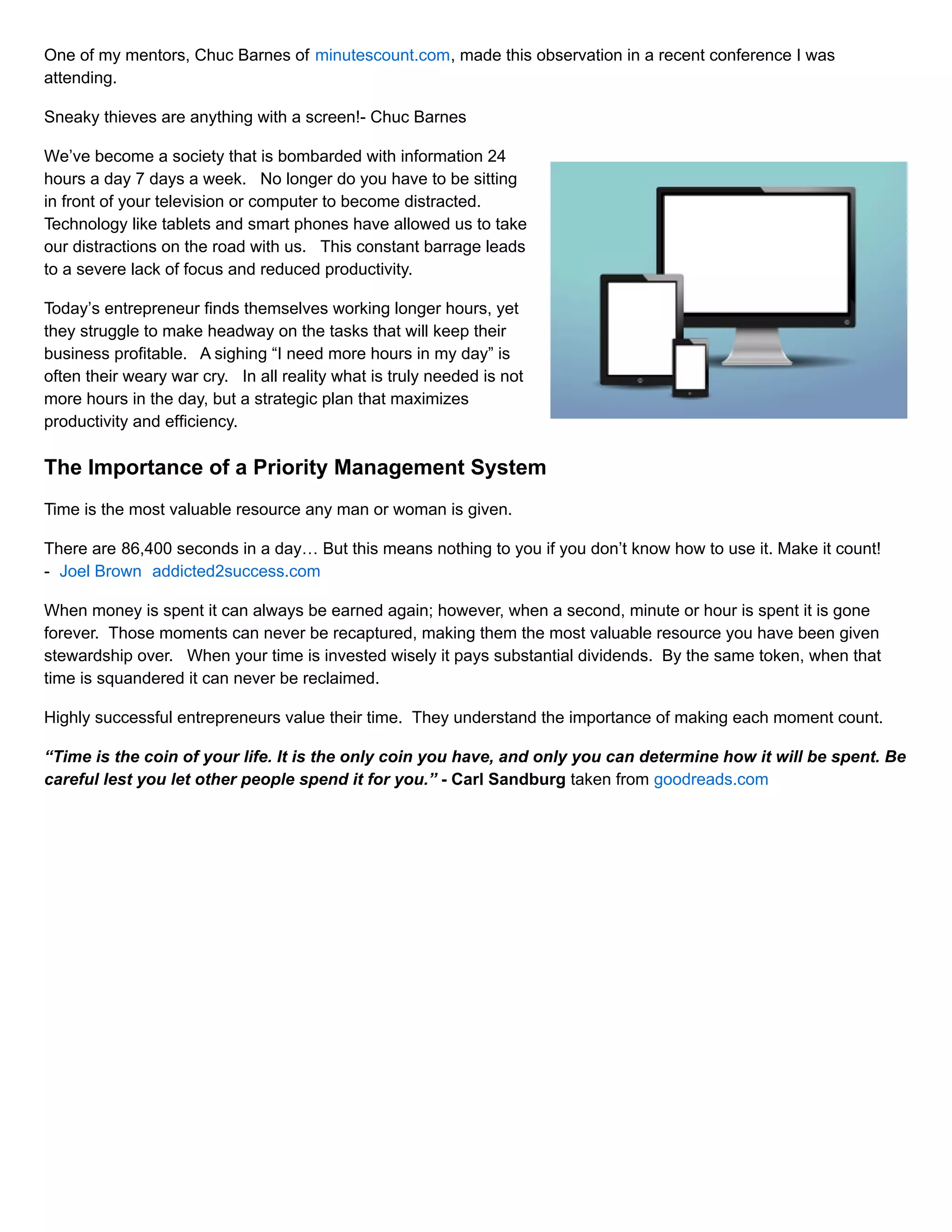 Priority Management System – More Than Managing Your Time | PDF
