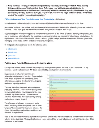Priority Management System – More Than Managing Your Time | PDF