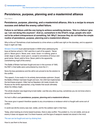 Persistence, purpose, planning and a mastermind alliance | PDF