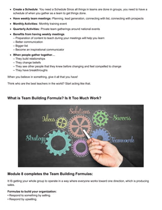 TEAM BUILDING FORMULA – THE BREAKOUT OF TEAM BUILDING FORMULA | PDF