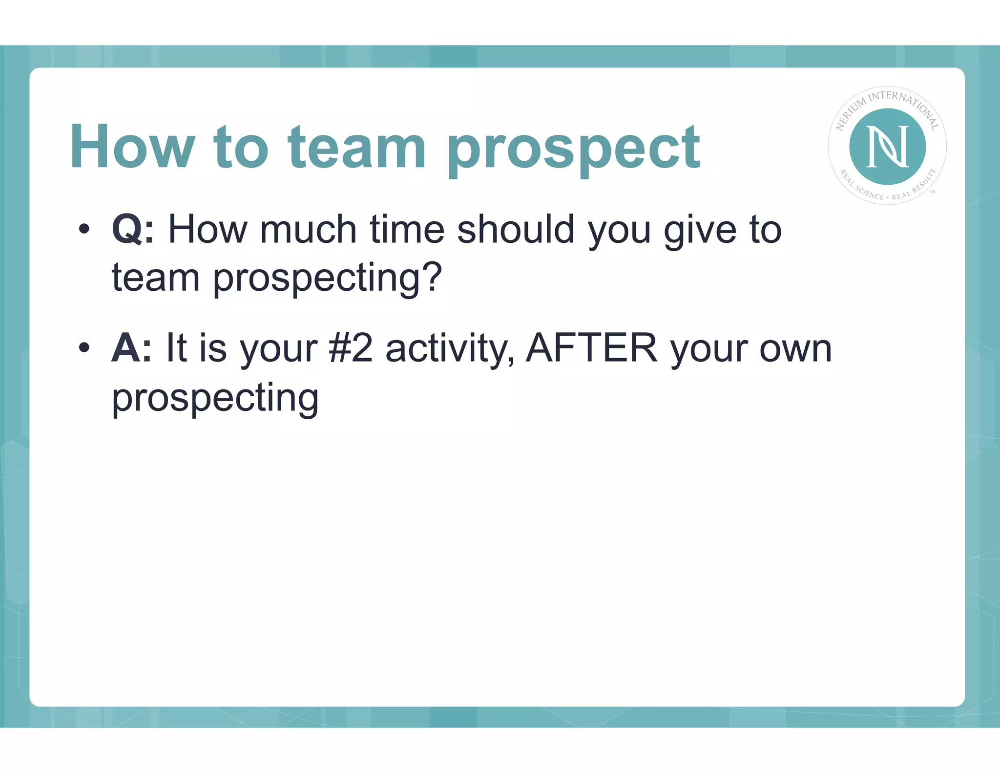 Team prospecting | PPT