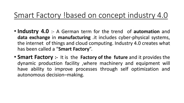Smart Factory | PPTX | Internet | Computing