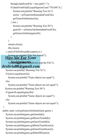 Team public class Team { private String teamId; priva.pdf