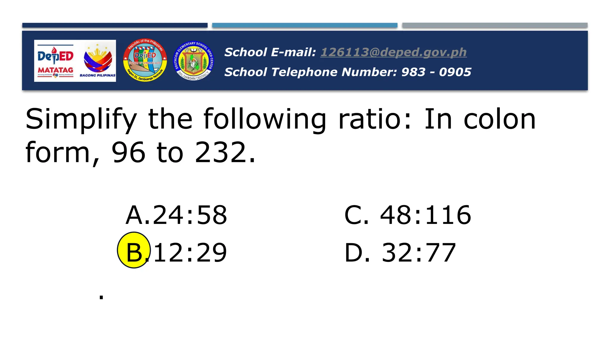 TEAM QUIZ BEE - Ratio & Proportion - Grade 5 | PPTX