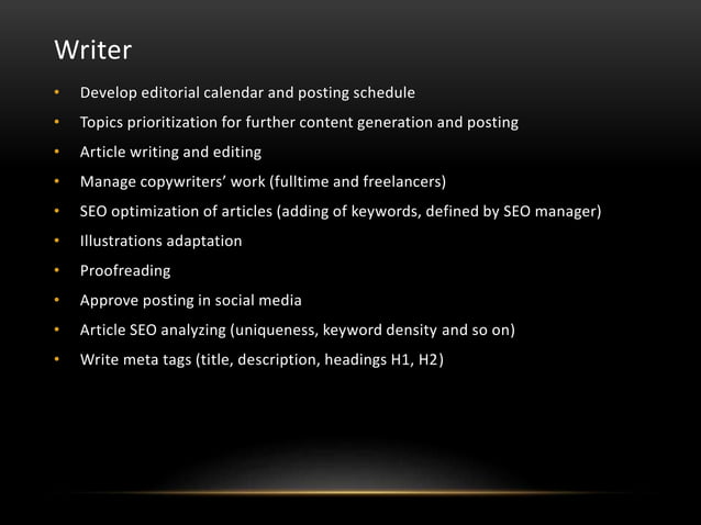 Team roles and responsibilities in digital marketing department | PPT