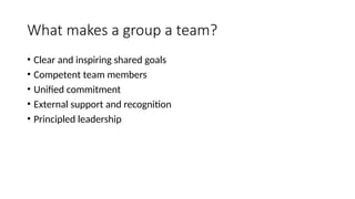 Teams and Work Groups, Types of Power, Leadership | PPTX