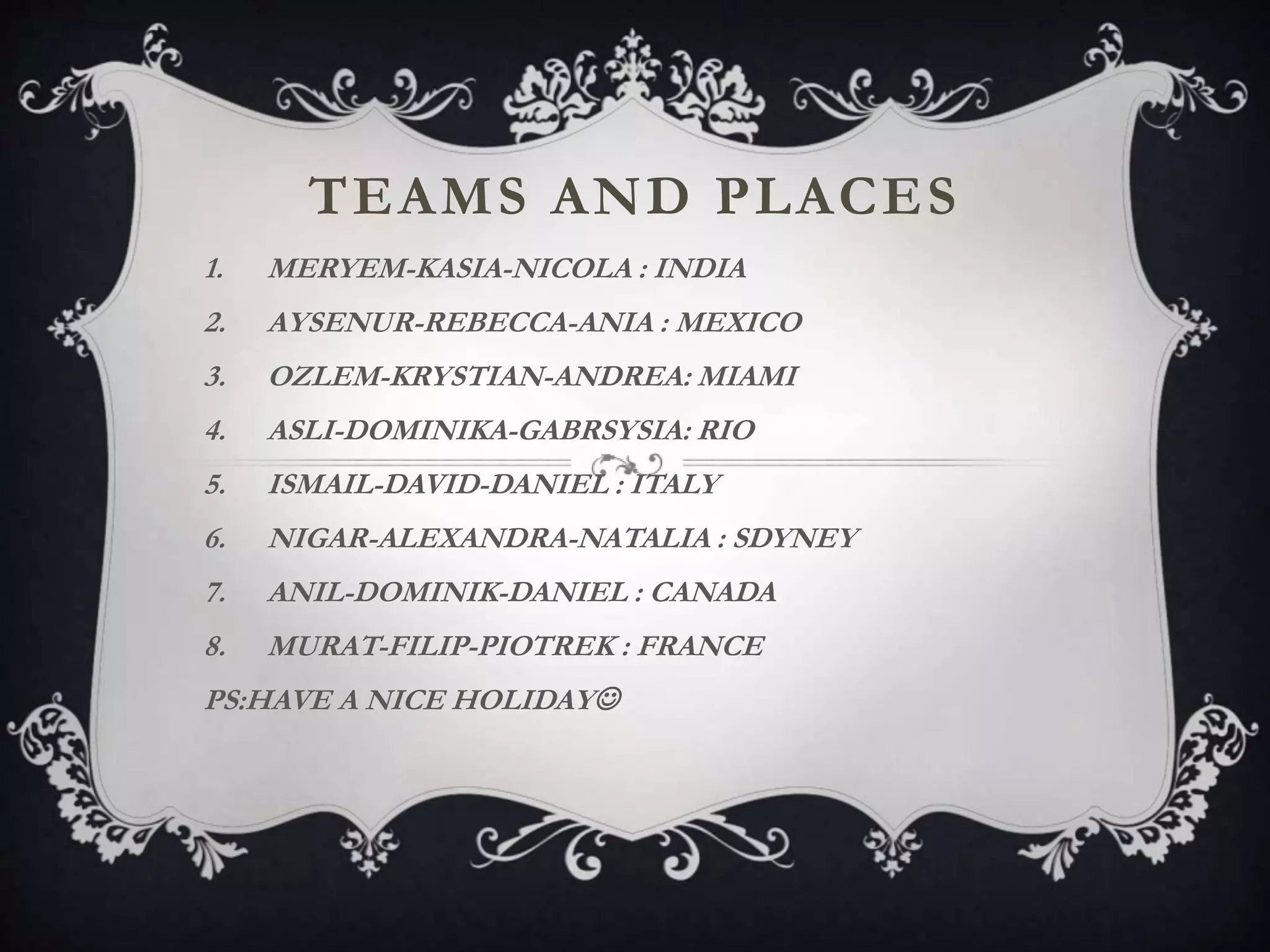 Teams and places | PPTX