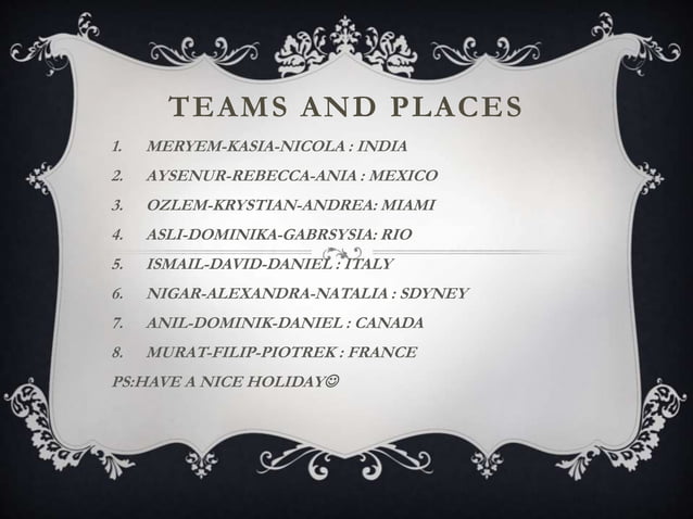 Teams and places | PPTX