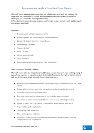 Cross Tenant Migration Microsoft Teams | PDF