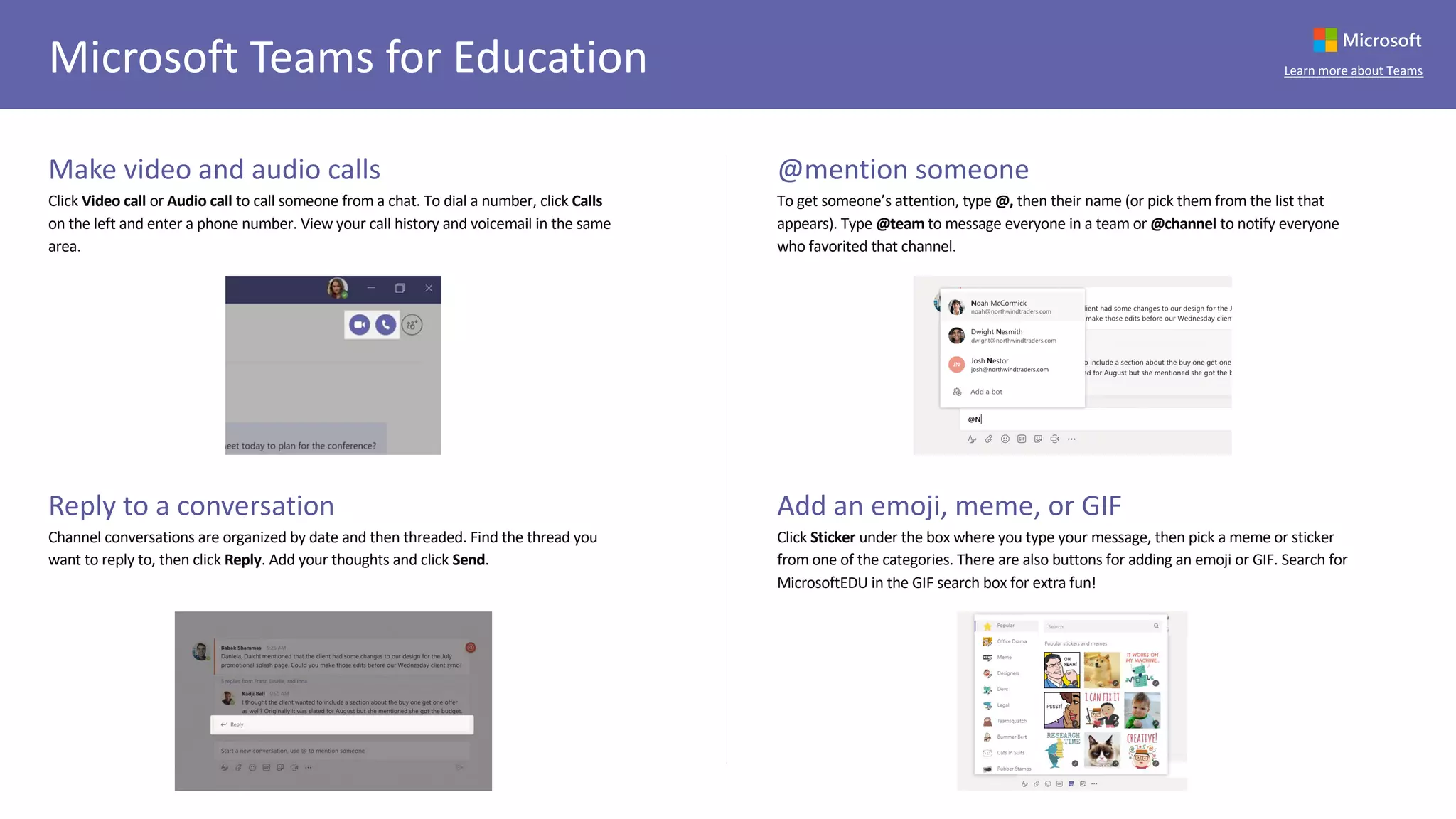Microsoft Teams for Education Quick Start Guide | PDF
