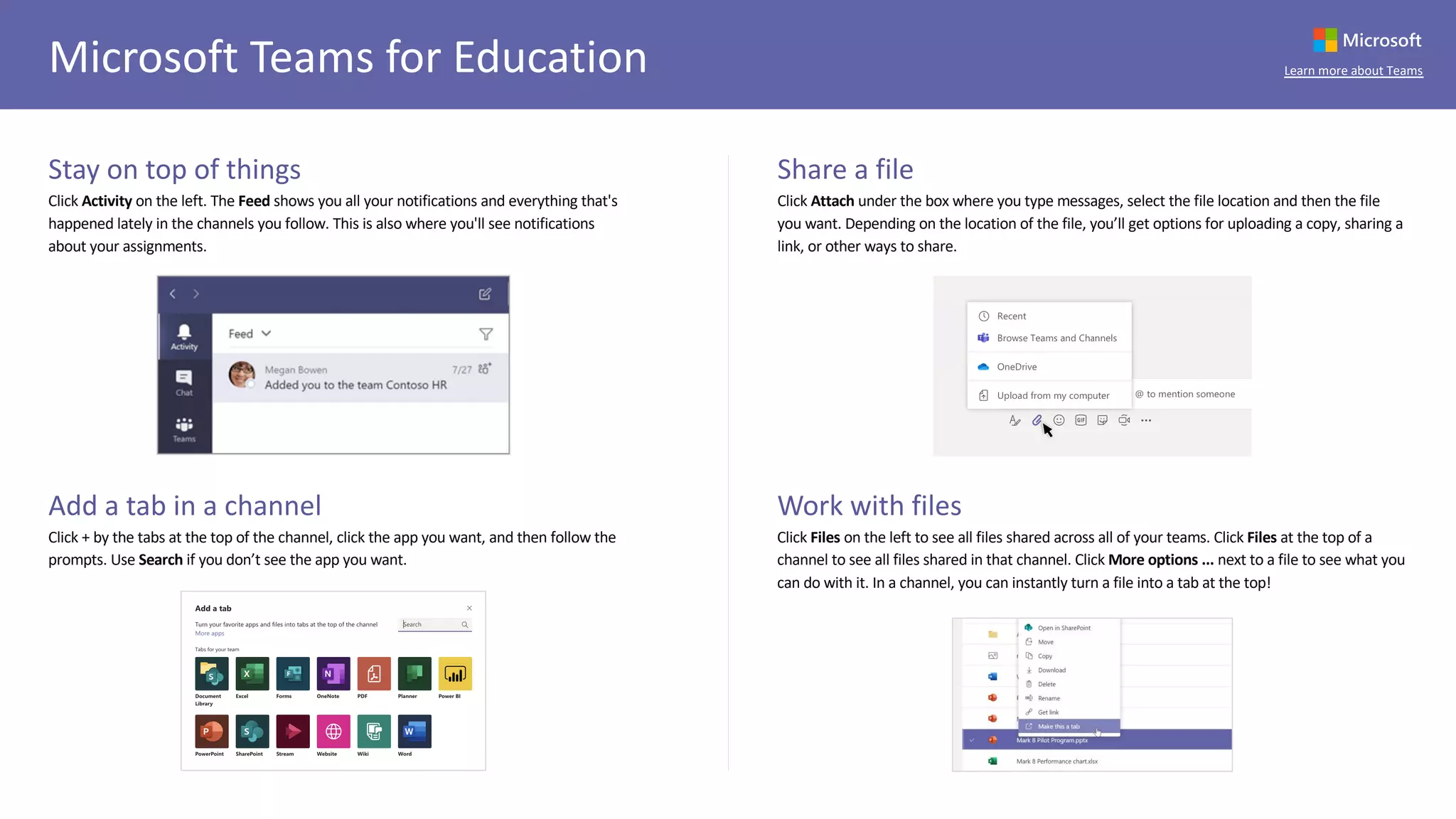 Microsoft Teams for Education Quick Start Guide | PDF