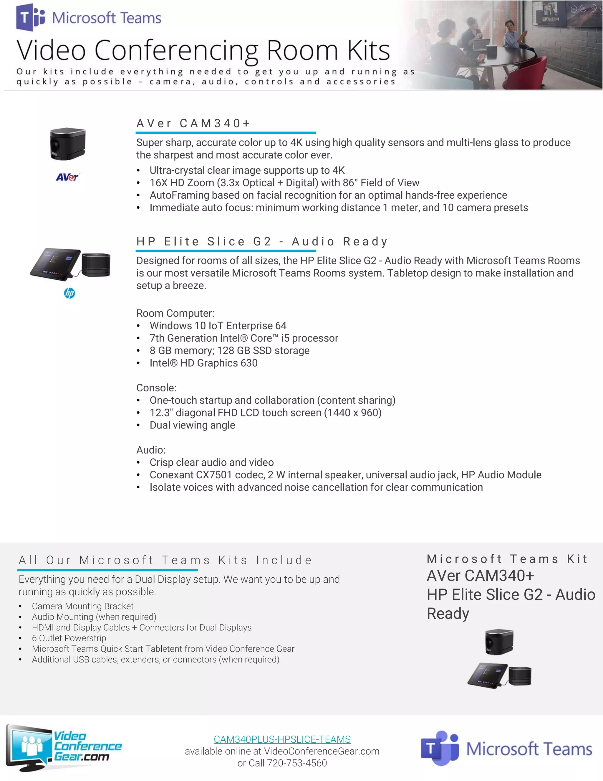 Microsoft Teams Kits from Video Conference Gear featuring the AVer ...