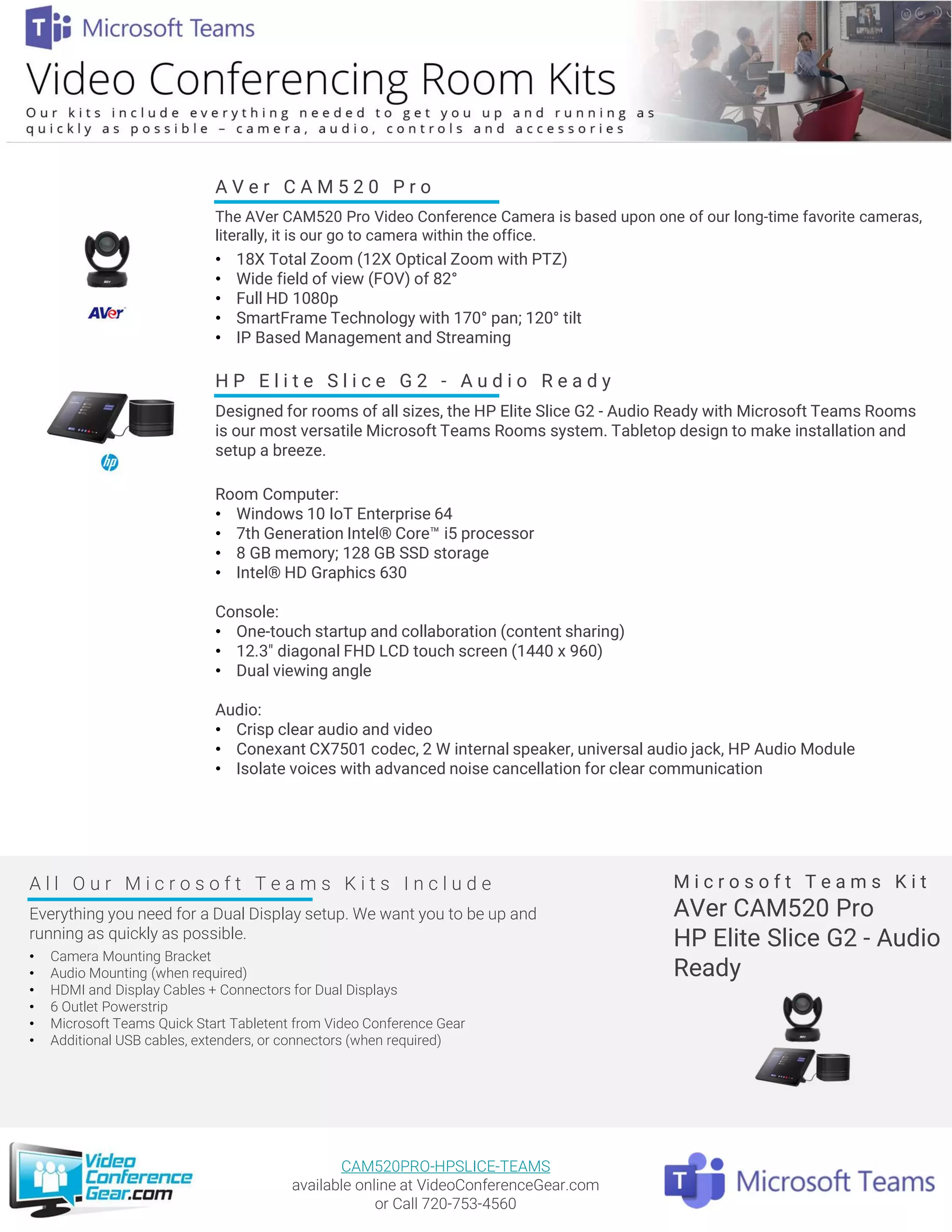 Microsoft Teams Kits from Video Conference Gear featuring the AVer ...