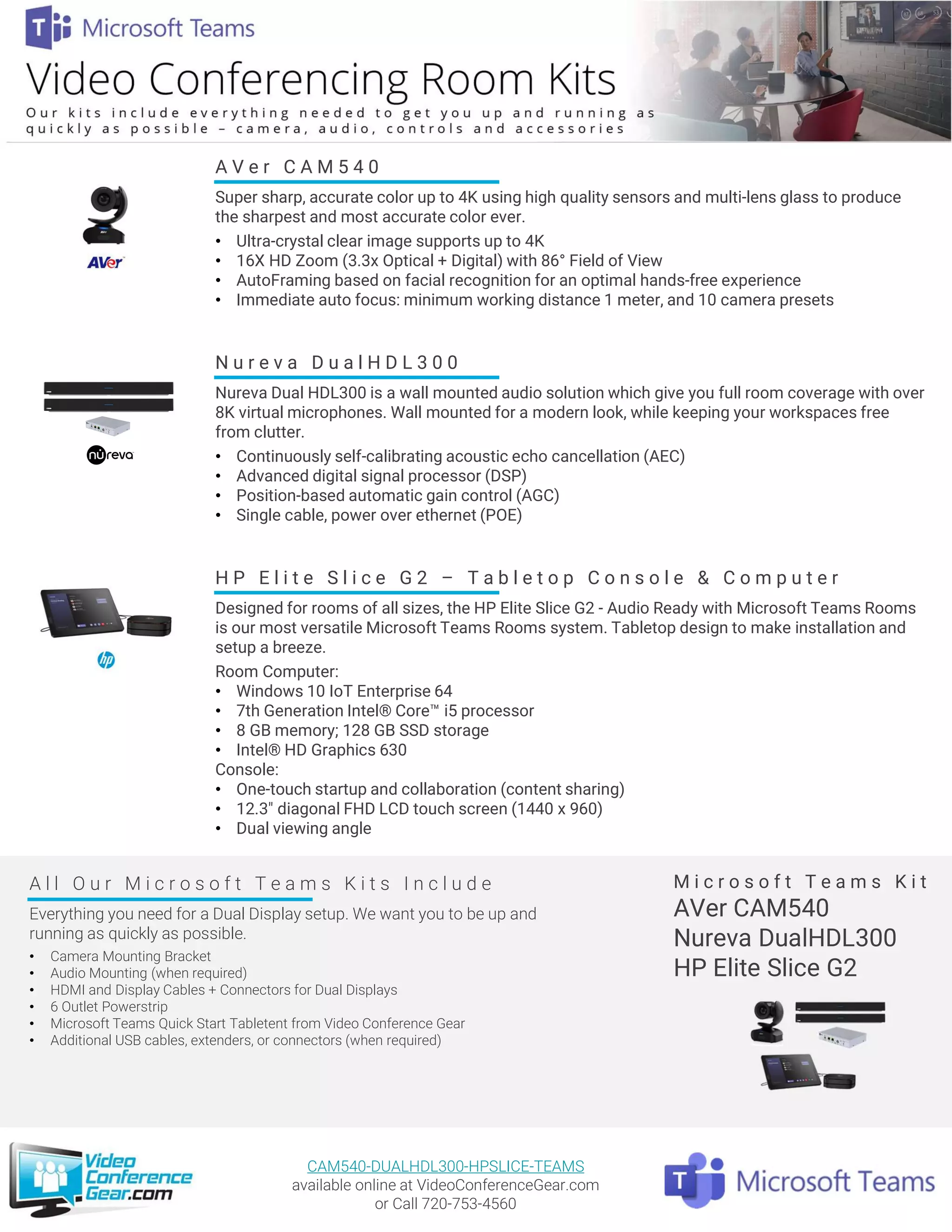 Microsoft Teams Kits from Video Conference Gear featuring the AVer ...