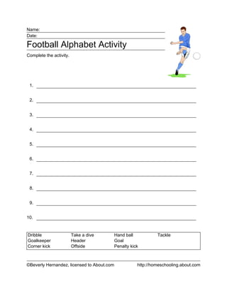 Team Sport Vocabulary 5 team sport worksheet 1º ESO Secciones | PDF