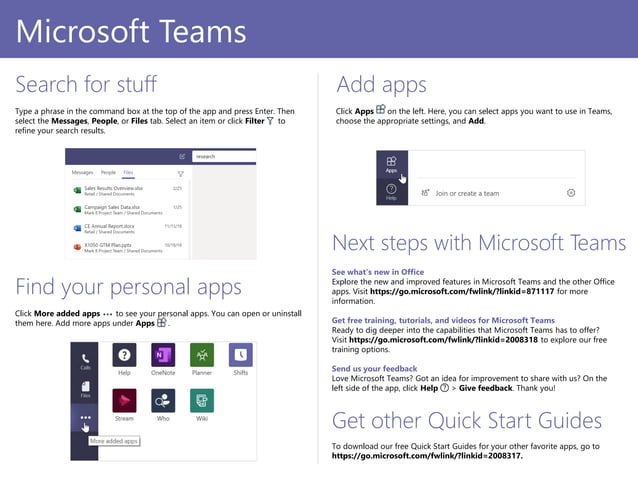 Microsoft Teams Quick Start Guide | PDF | Social Networking | Internet