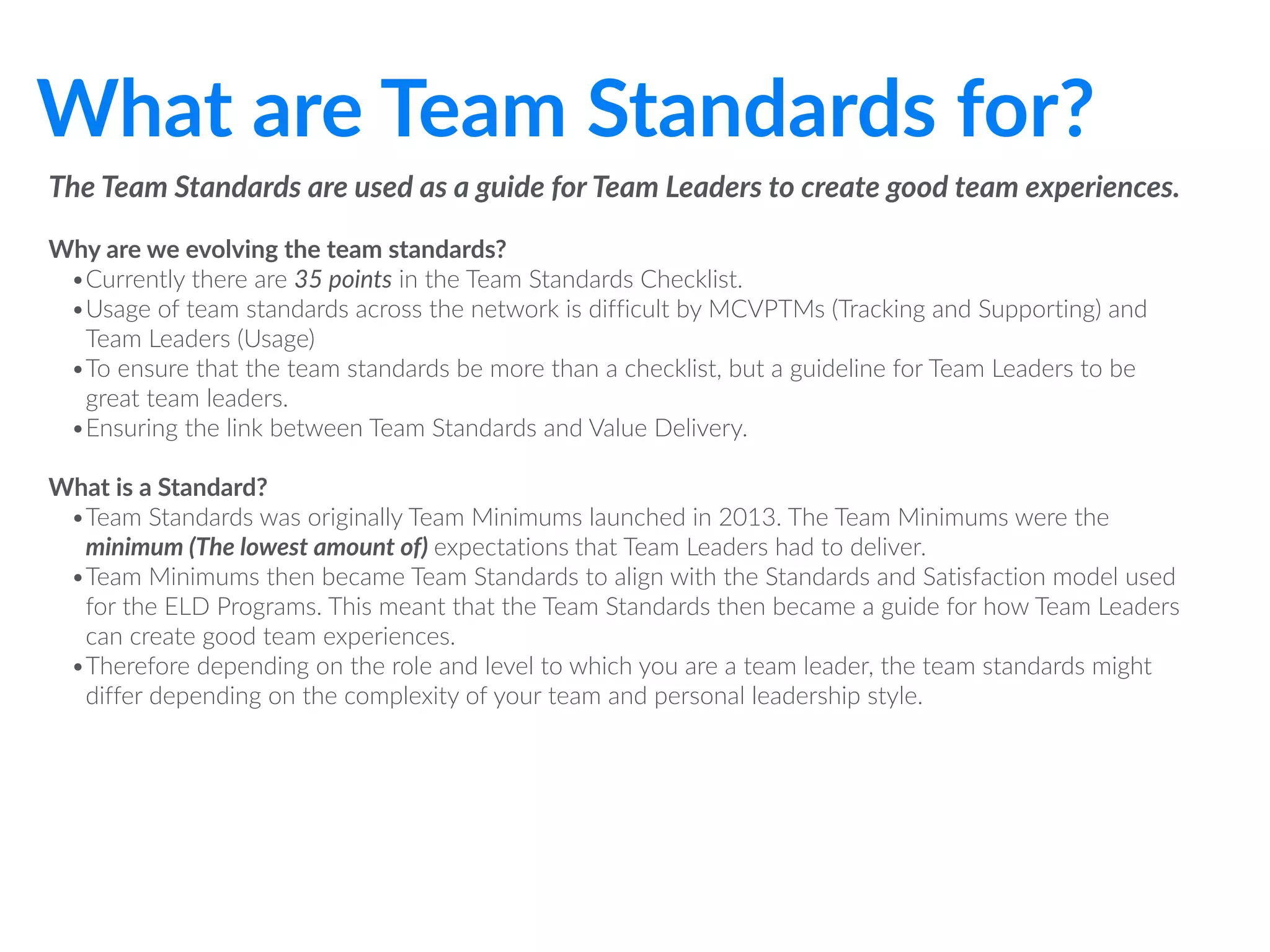 AIESEC: The Team Standards & Explanation | PDF