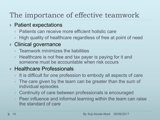Teams teamwork and teambuilding in nhs | PPTX