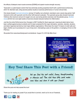 THREE INGREDIENTS TO LOOK FOR IN A PRE-WORKOUT DRINK | PDF | Running ...