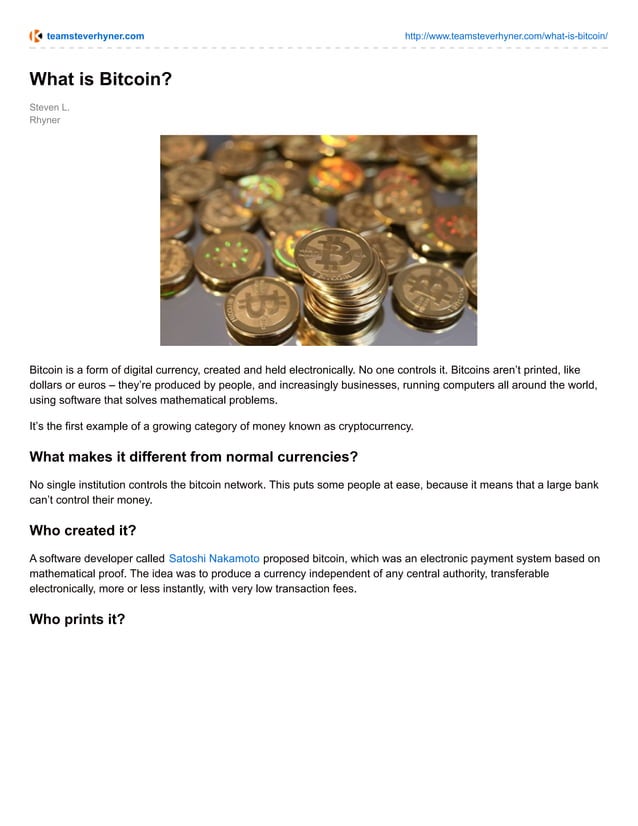 WHAT IS BITCOIN? | PDF
